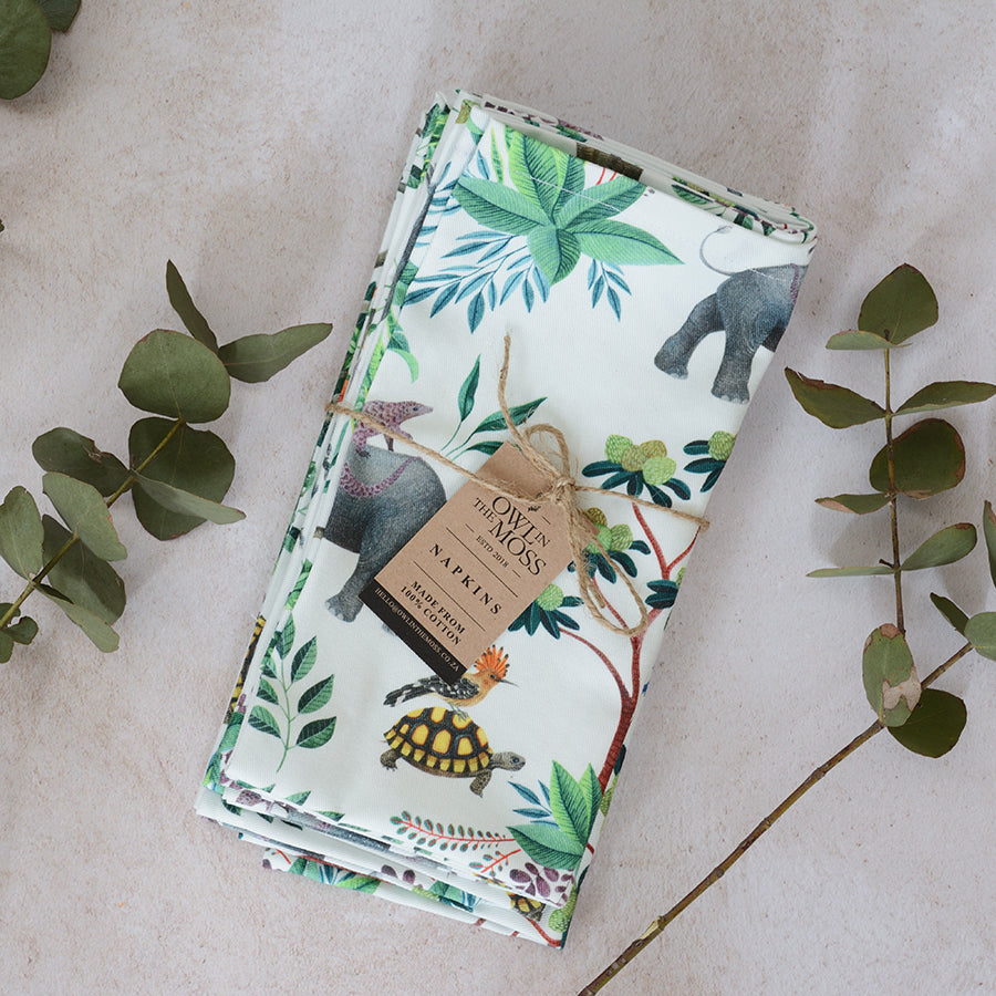 Napkins | Ele & Friends – Owl in the moss